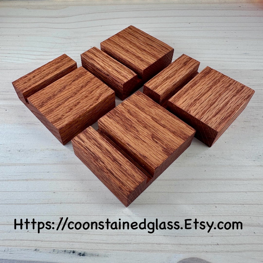 2 Inch Wide Handmade Solid Oak Display Stand: Fused Glass, Suncatchers ...