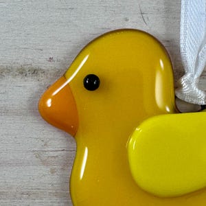Fused Glass Yellow Duck Ornament: Handmade Nursery Decor - Etsy