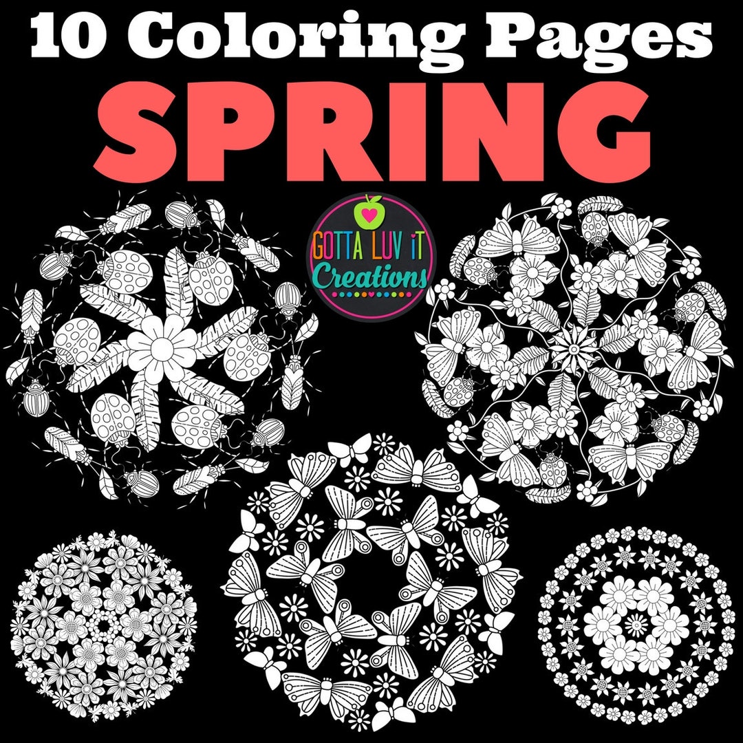 Mandala Coloring Pages 10 Spring Designs - Etsy