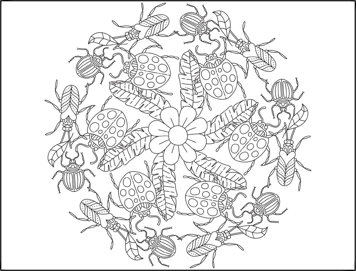 Mandala Coloring Pages 10 Spring Designs - Etsy