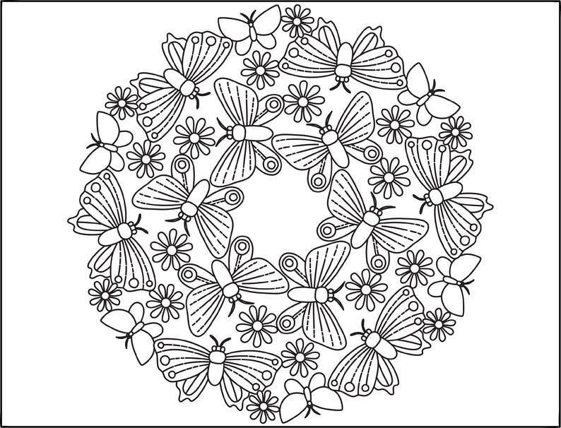 Mandala Coloring Pages 10 Spring Designs - Etsy