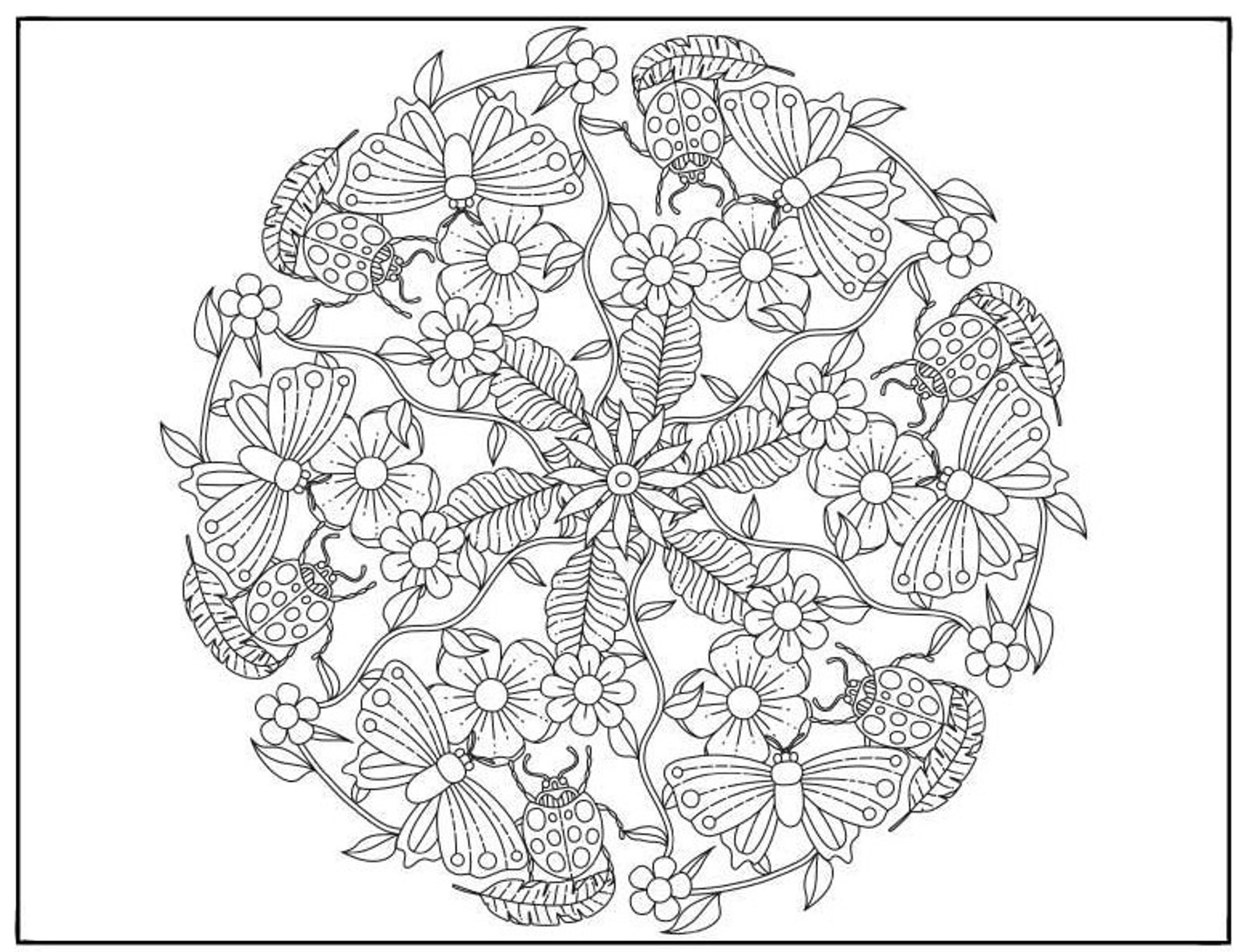 Mandala Coloring Pages 10 Spring Designs - Etsy