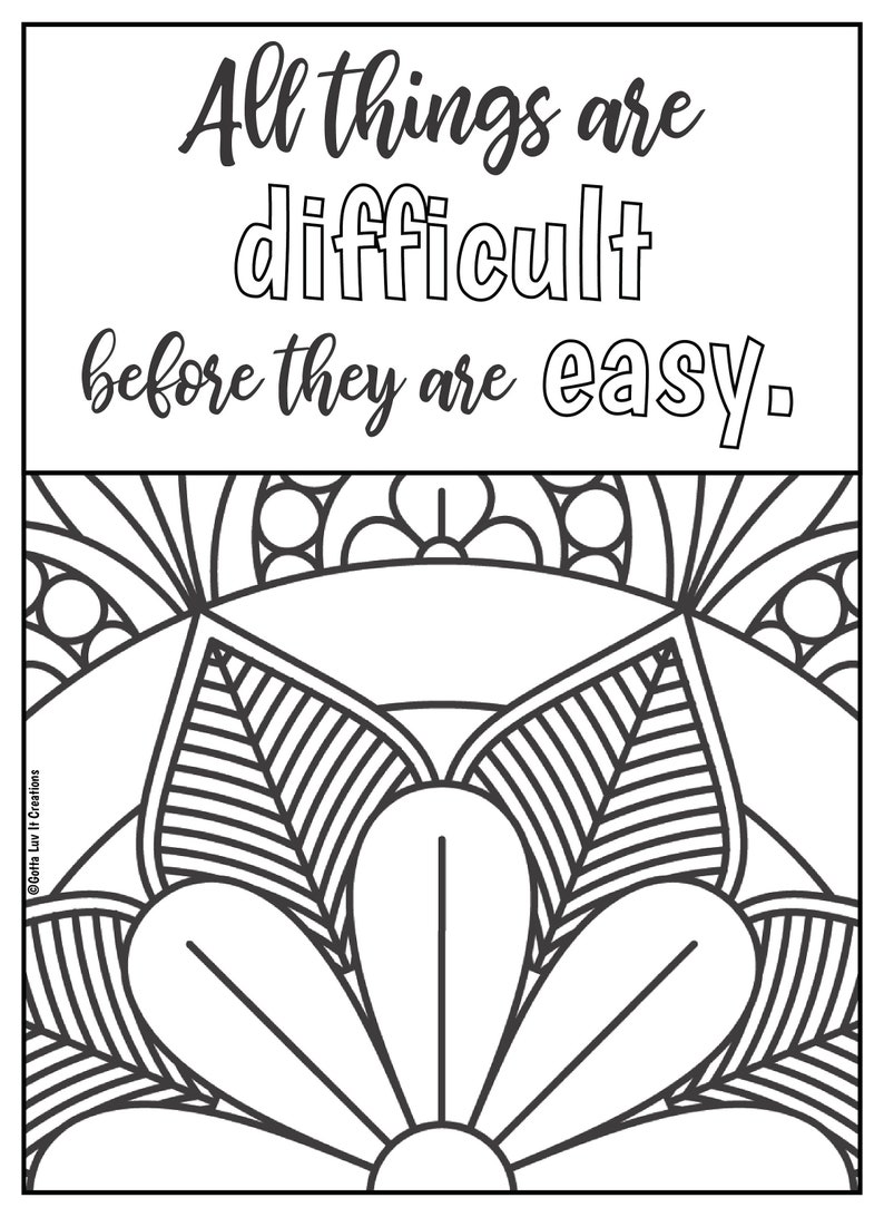 Inspirational Quotes Mandala Coloring Pages Coloring Pages