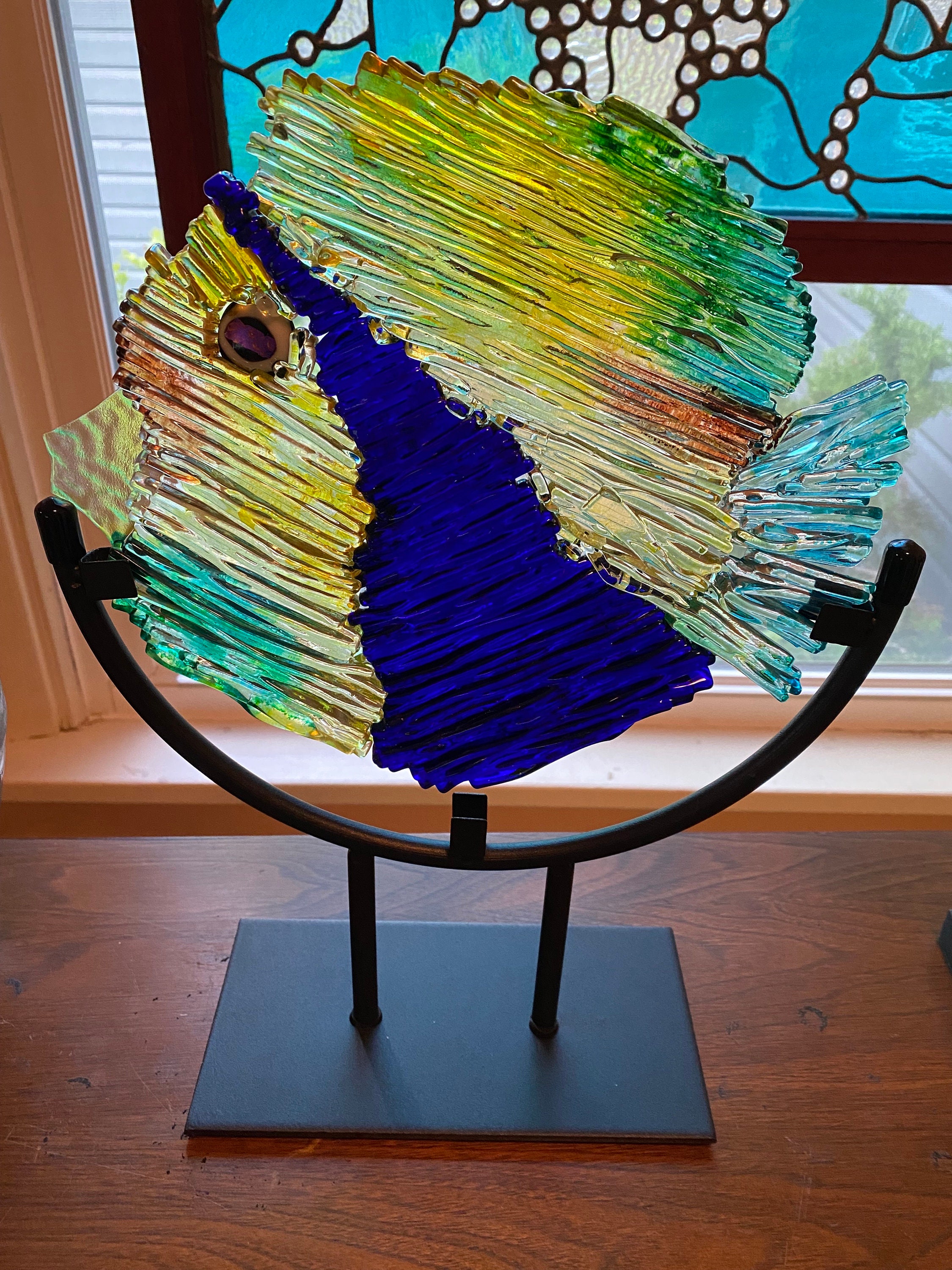 Angel Fish; Fused Glass Fish Sculpture; Free US Shipping - Etsy
