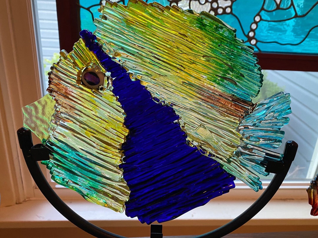 Angel Fish; Fused Glass Fish Sculpture; Free US Shipping - Etsy