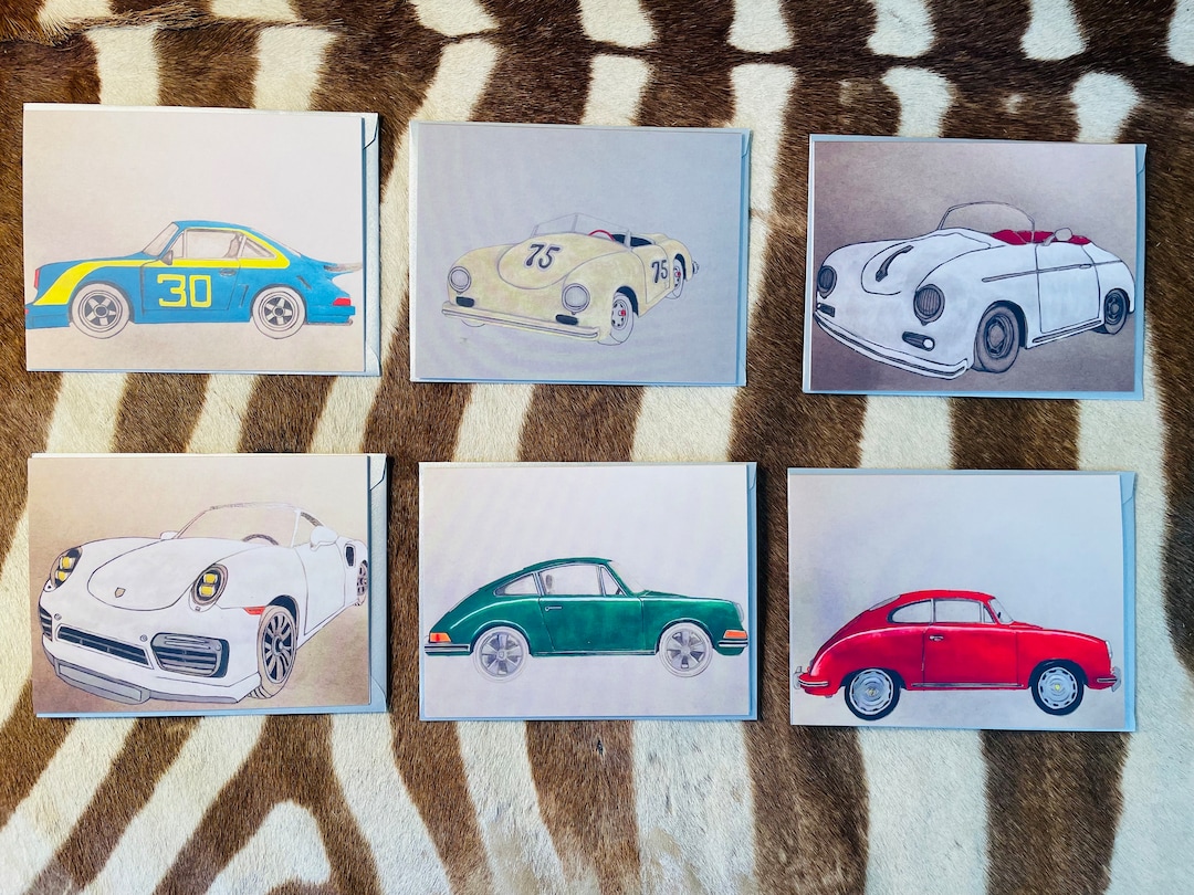 Set of 6 Porsche Greeting Cards - Etsy