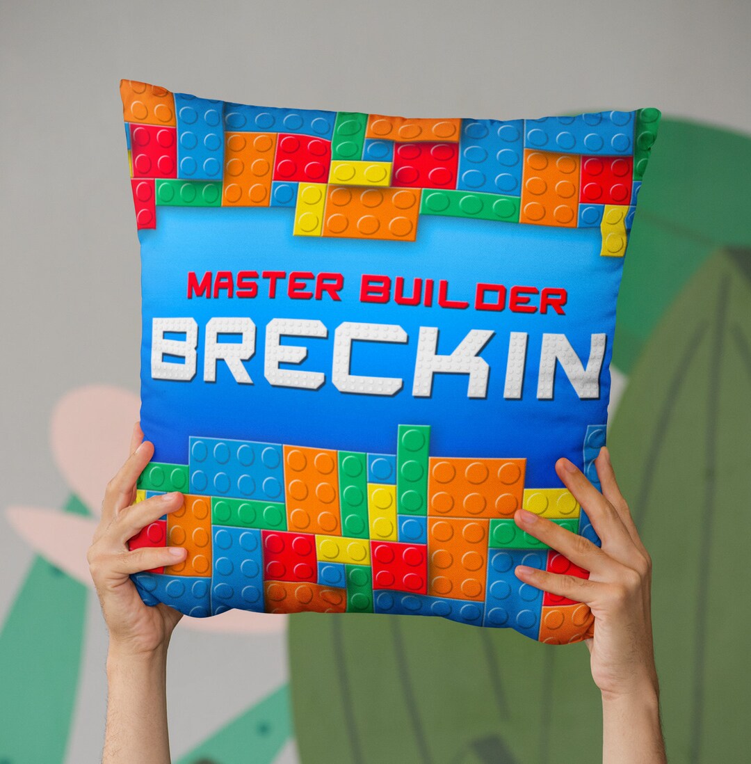 Master Builder Pillow Block Brick Custom Kids Pillow - Etsy