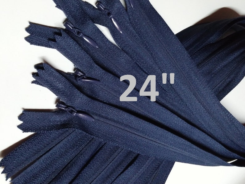 INVISIBLE Zipper YKK Color 919 Navy Blue 24 Inch 60cm 1 Piece in With ...