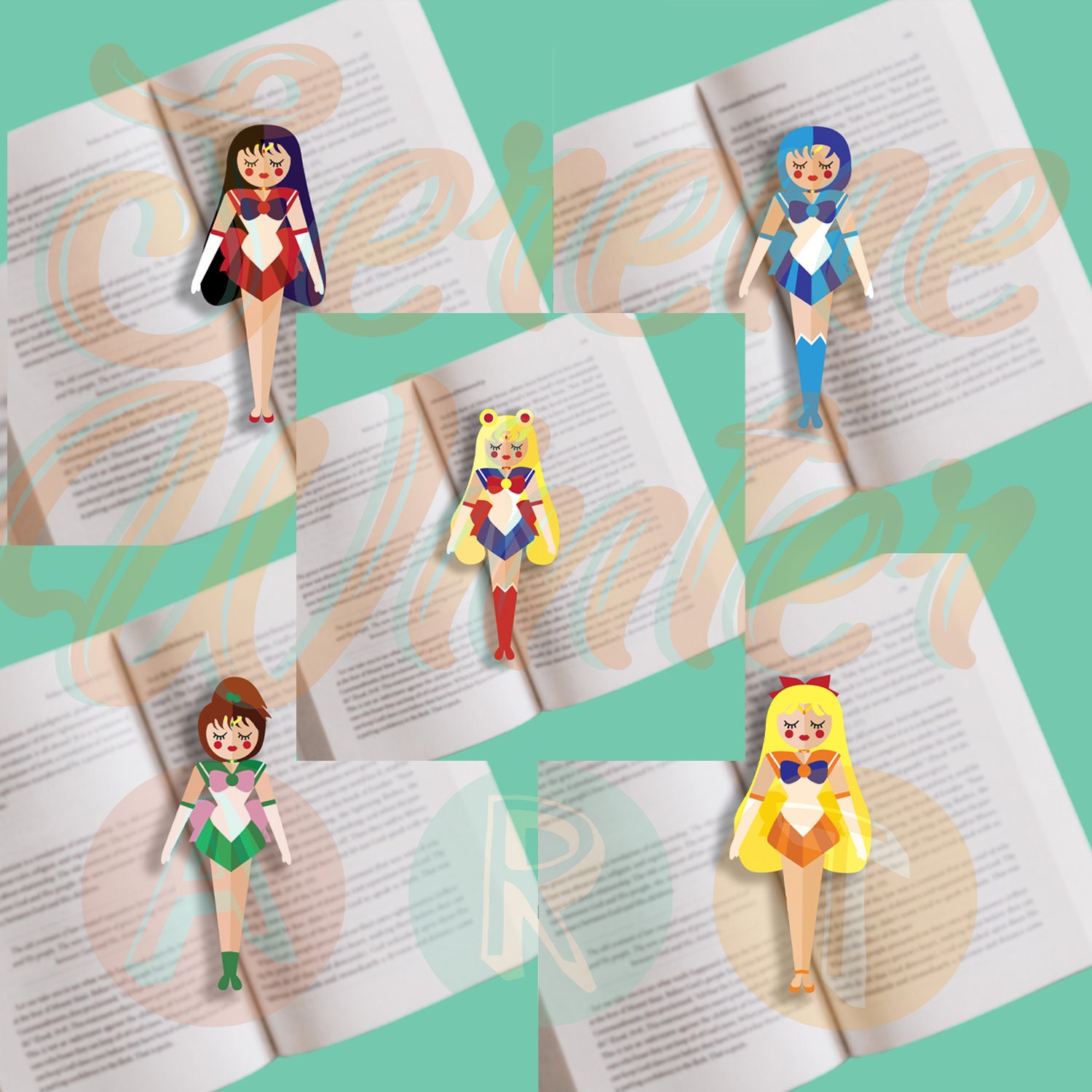 Sailor Moon Sailor Scouts Bookmarks - Etsy