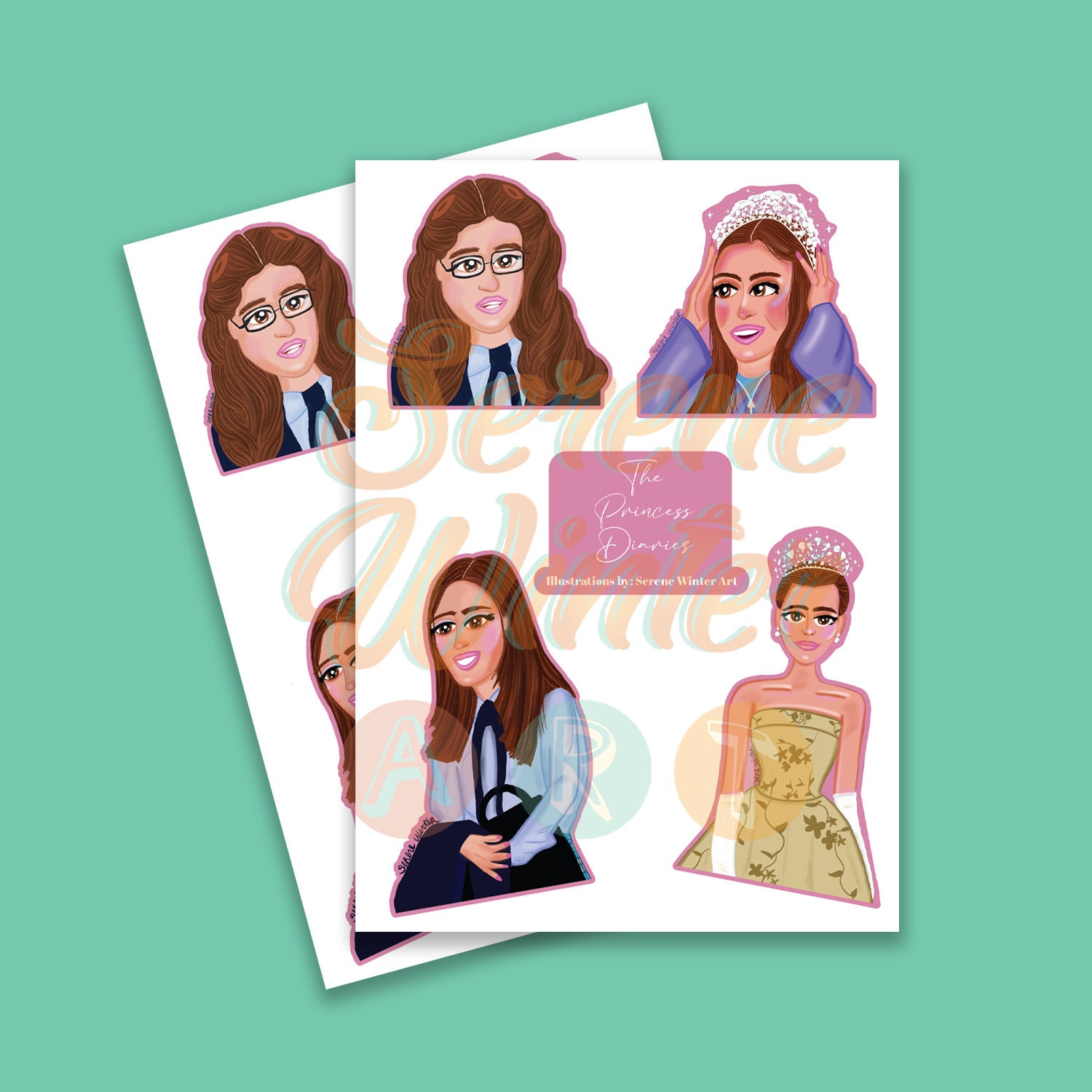 Princess Mia Mini Sticker Sheets - Etsy