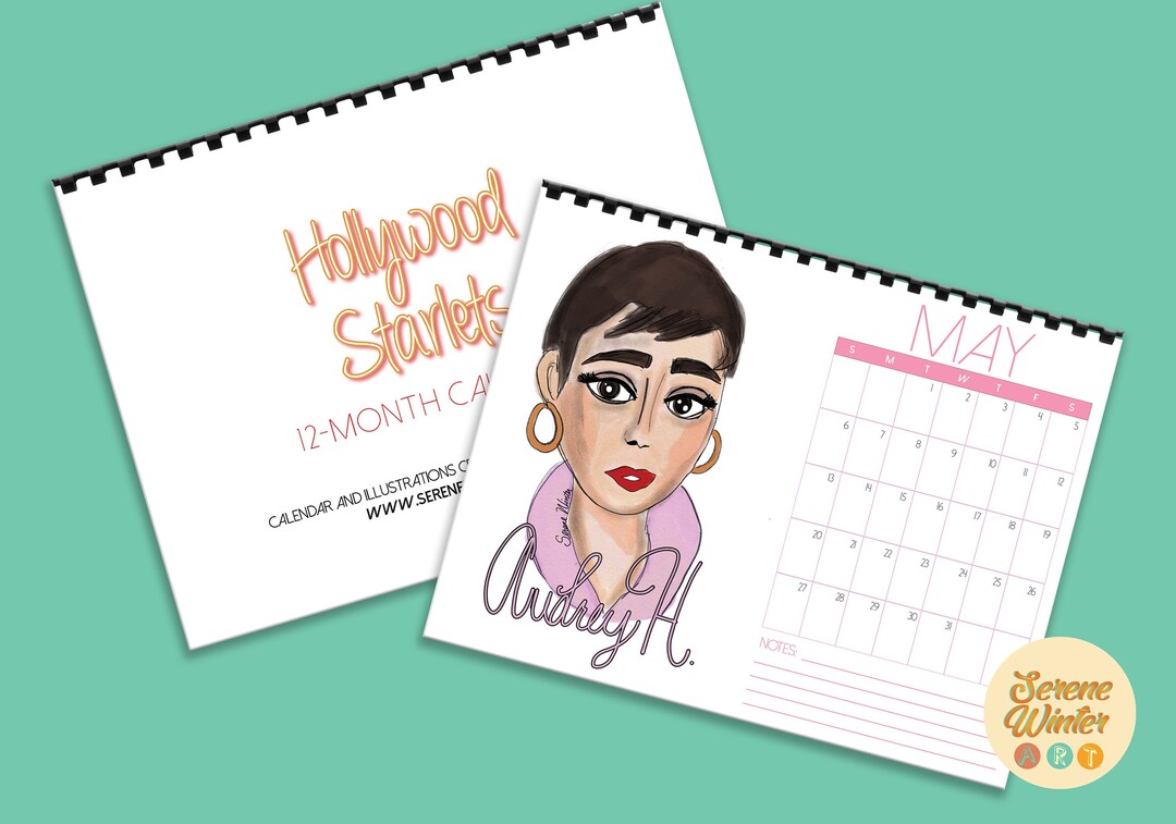 Hollywood Starlets Illustrated Calendar - Etsy