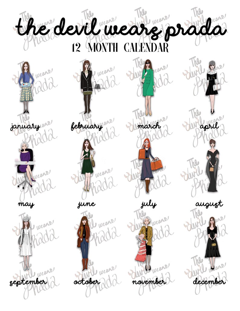 The Devil Wears Prada Illustrated Calendar - Etsy