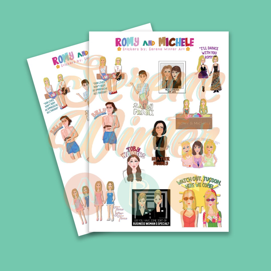 Romy and Michele Mini Sticker Sheets - Etsy