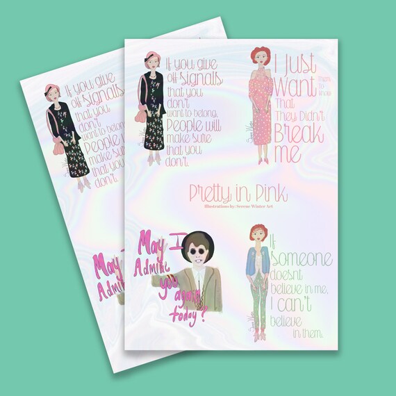 Pretty in Pink Mini Sticker Sheets Memorable Quotes Edition - Etsy