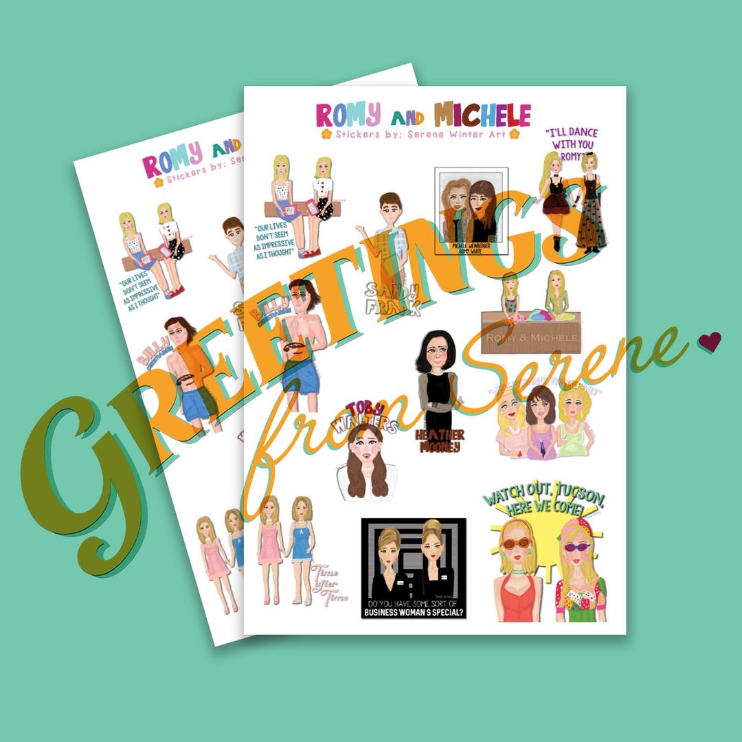 Romy and Michele Mini Sticker Sheets - Etsy