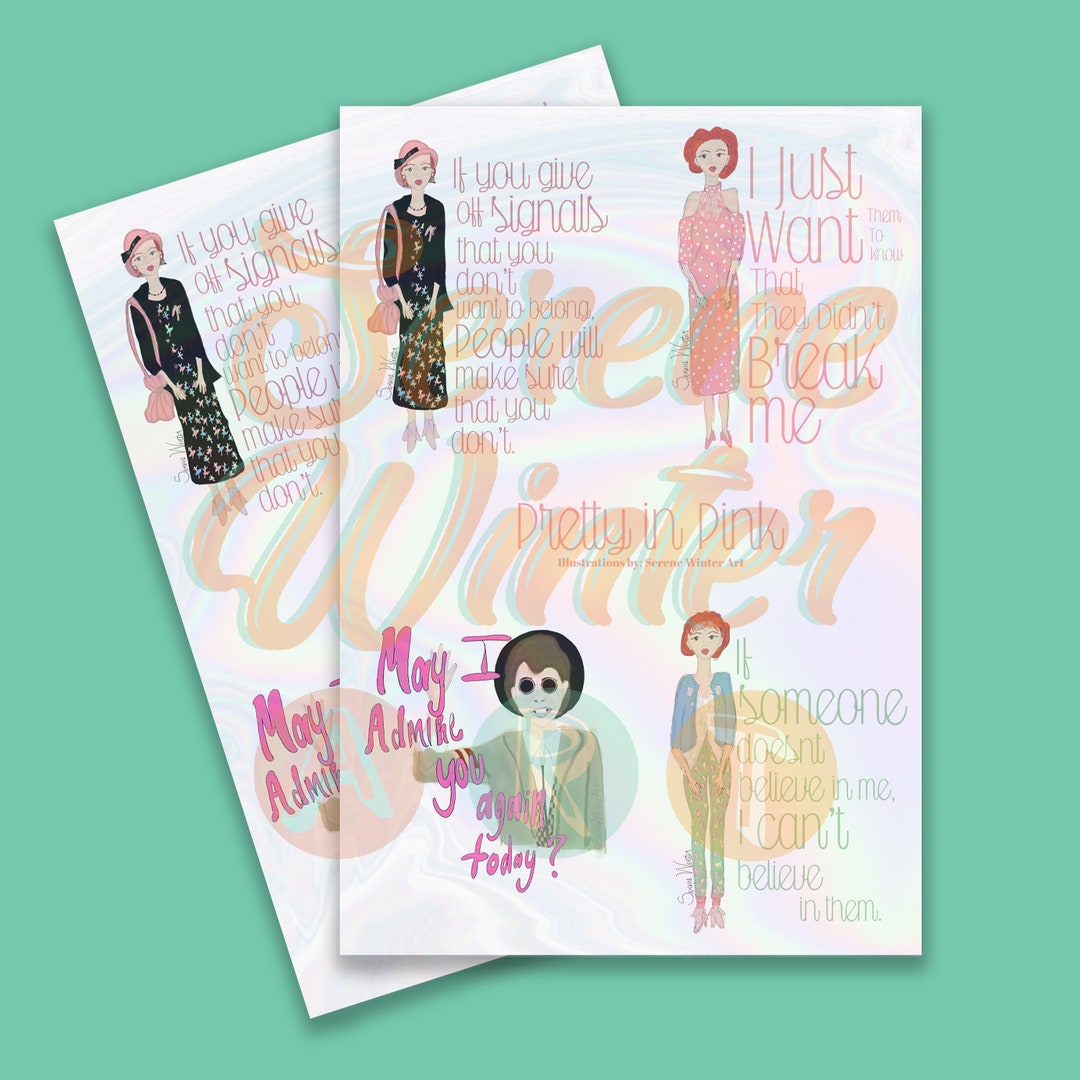 Pretty in Pink Mini Sticker Sheets Memorable Quotes Edition - Etsy