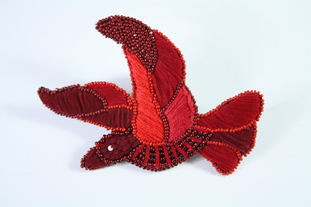 Red Bird Brooch, Bird Brooch, Red Bird, Red Brooch - Etsy