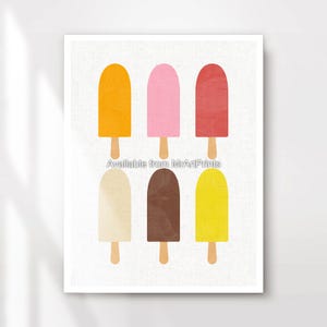 Kitchen Ice Lolly Lollies Types Chart Art Print Poster Cute Pretty ...