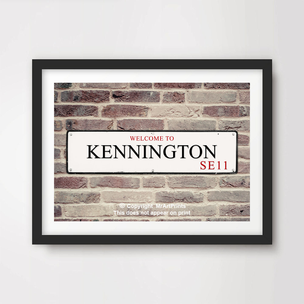 KENNINGTON London ART PRINT SE11 Postcode Road Sign District | Etsy