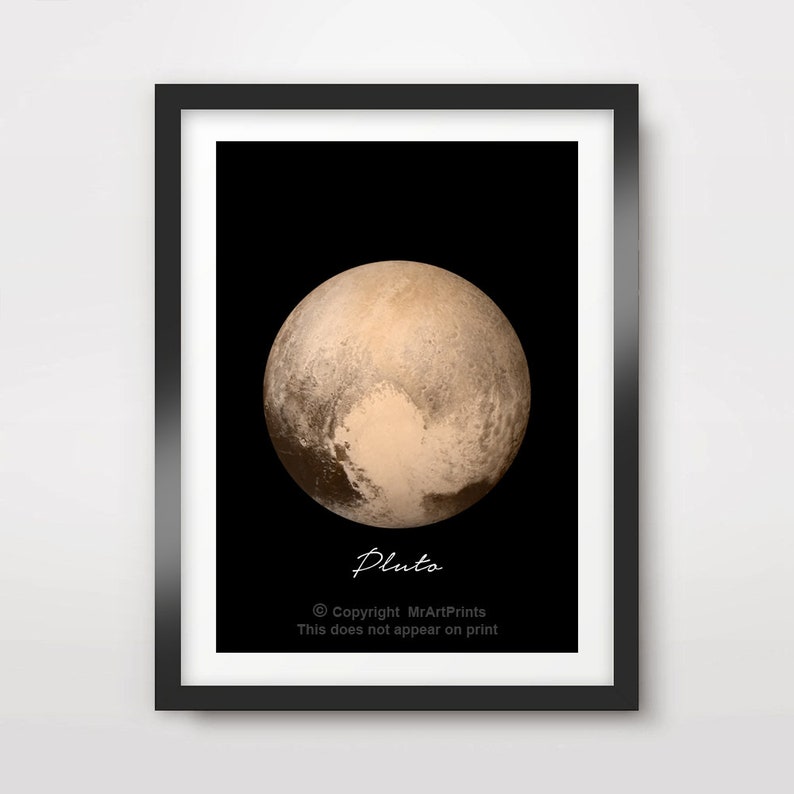 Planet PLUTO ART PRINT Celestial Outer Space Galaxy Poster - Etsy