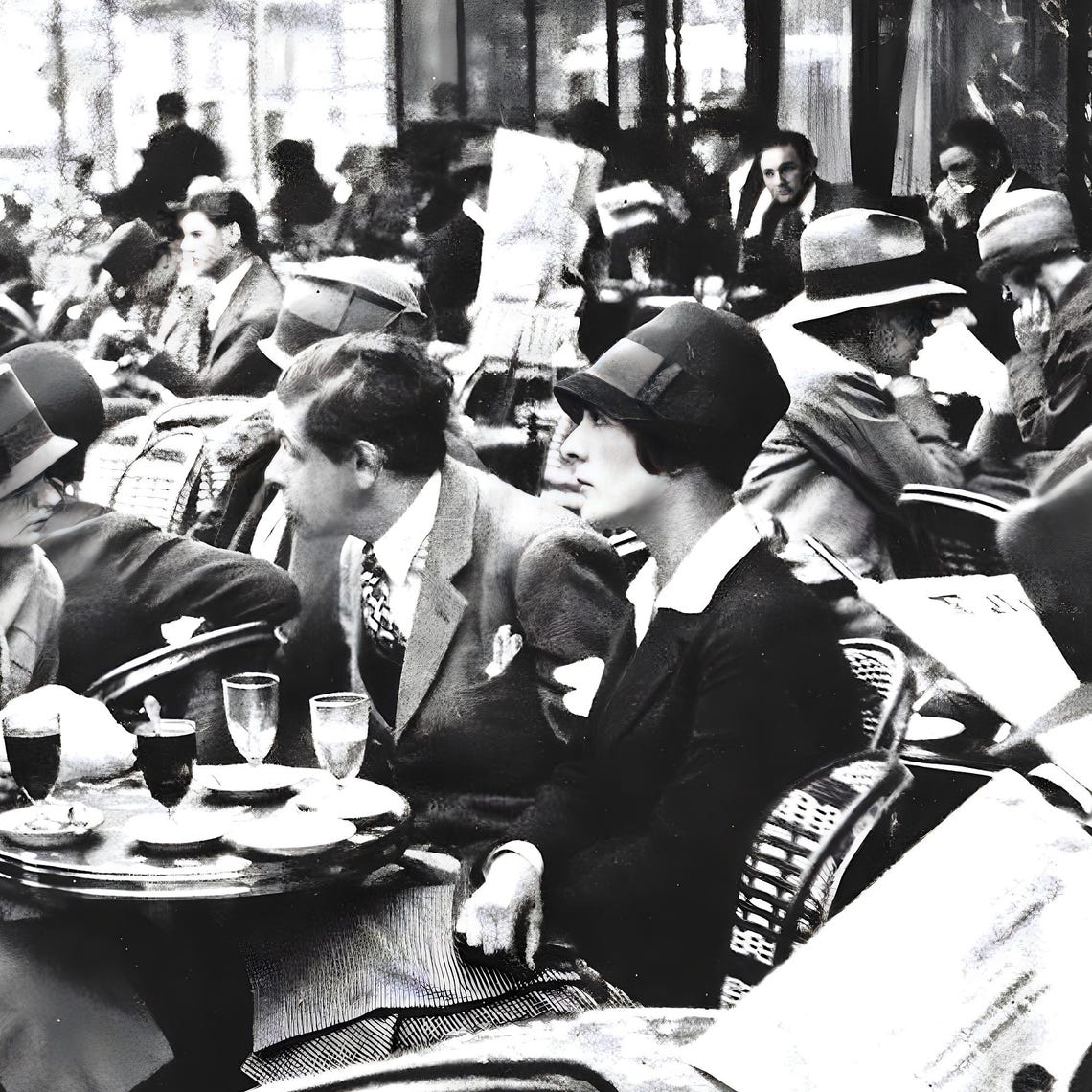 1920s French Cafe Print: Paris Coffee, Ladies Black and White Decor - Etsy