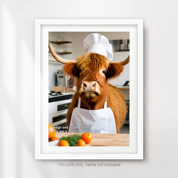 Cow Chef Art - Etsy