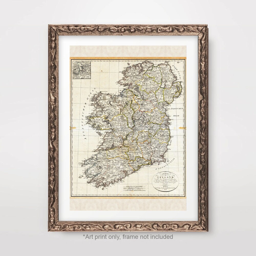 IRELAND Irish Country Map Chart ART PRINT Year 1804 Vintage | Etsy