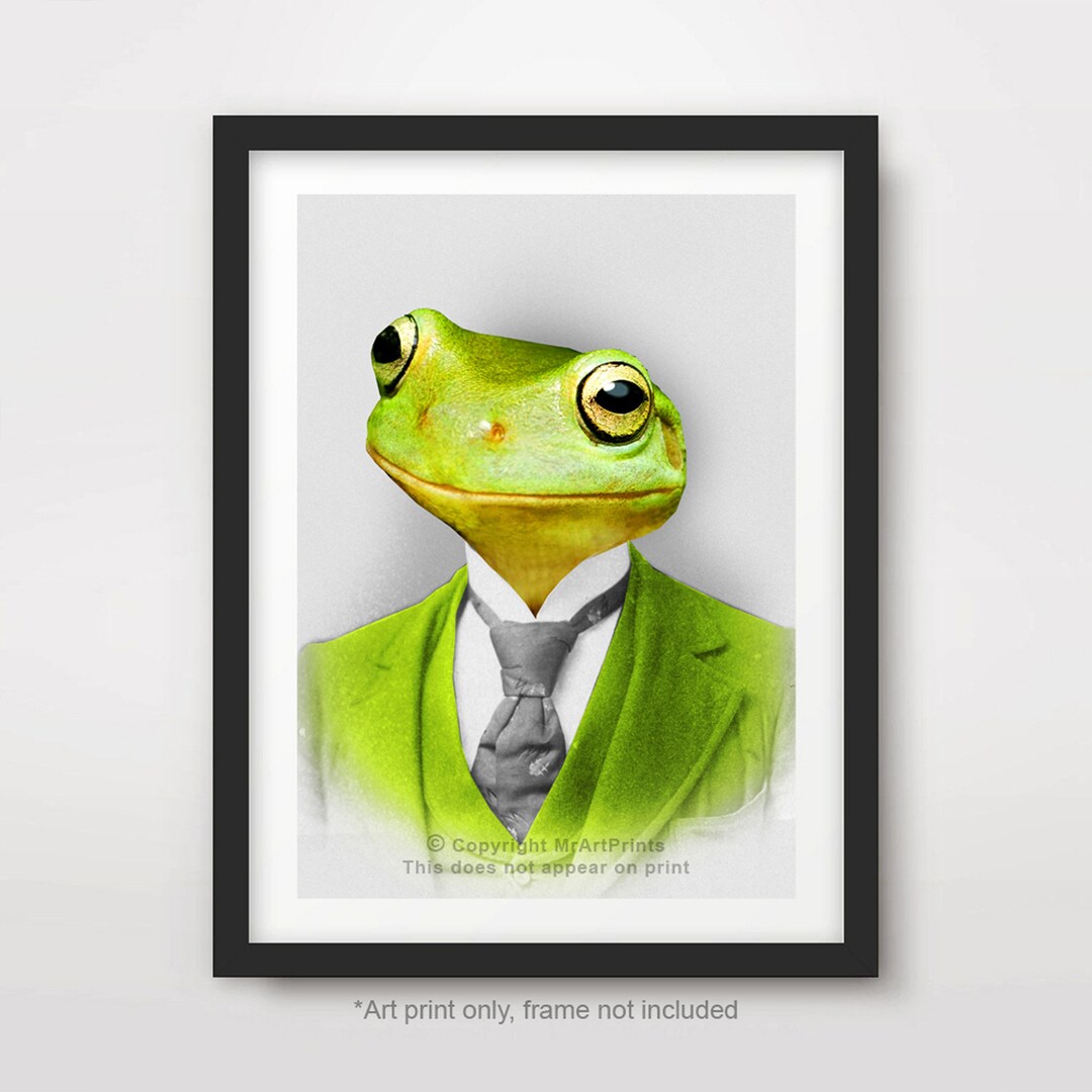 FROG Portrait ART PRINT Animal Dressed as a Person People - Etsy