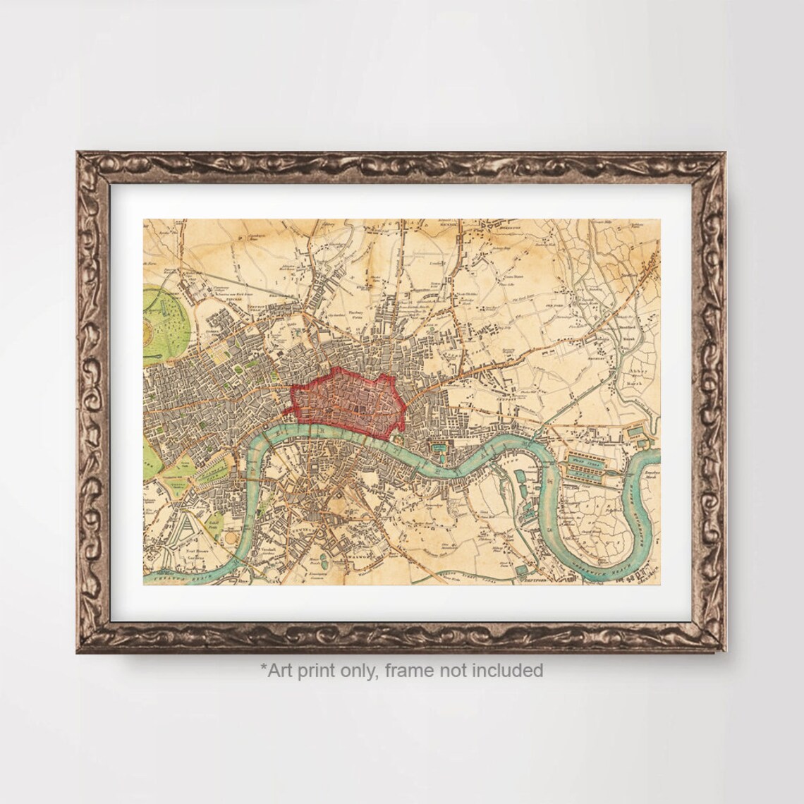 LONDON City Map Chart Art PRINT Year 1815 Vintage Antique - Etsy