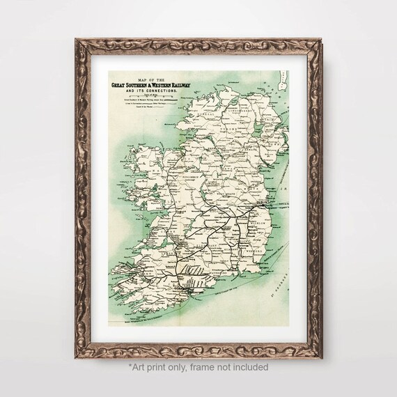 IRELAND Irish Country Map Chart ART PRINT Year 1898 Vintage | Etsy