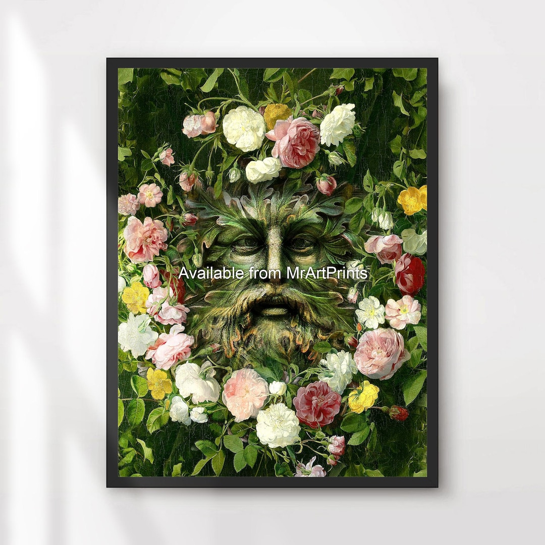 Green Man Pagan Paganism Art Print Poster Wall Picture Mystical Wicca ...