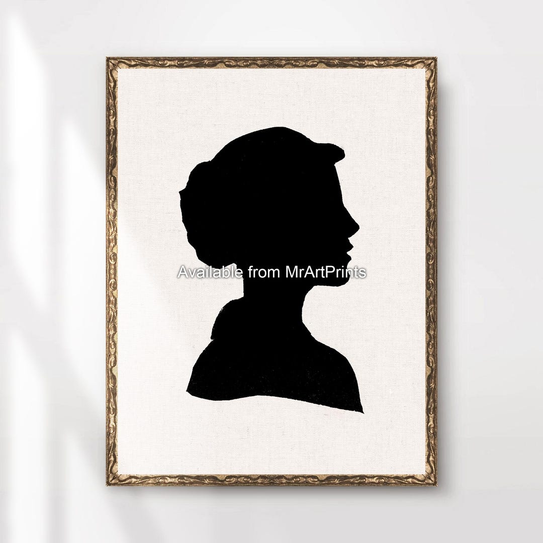 Victorian Lady Woman Silhouette Shadow Head Side Portraits Figure Art ...