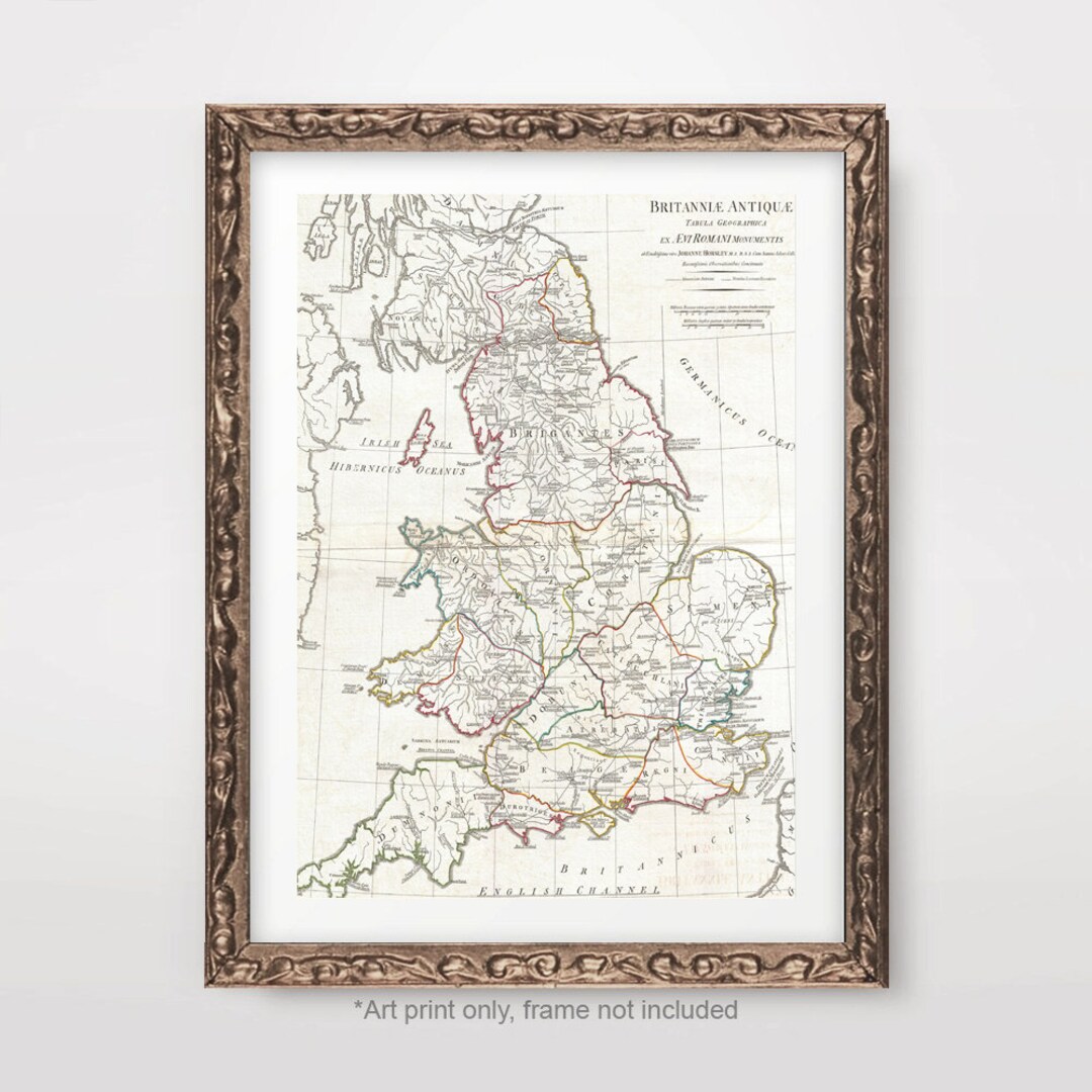 Ancient Roman Britain Map Print, Vintage British Chart - Etsy UK