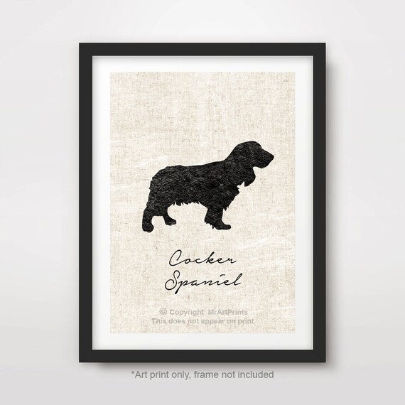 Cocker Spaniel ART PRINT Dog Breed Silhouette Portrait Poster - Etsy