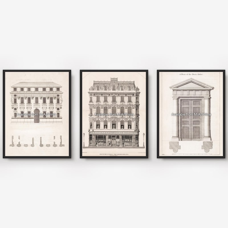 Triptych Architecture Art - Etsy
