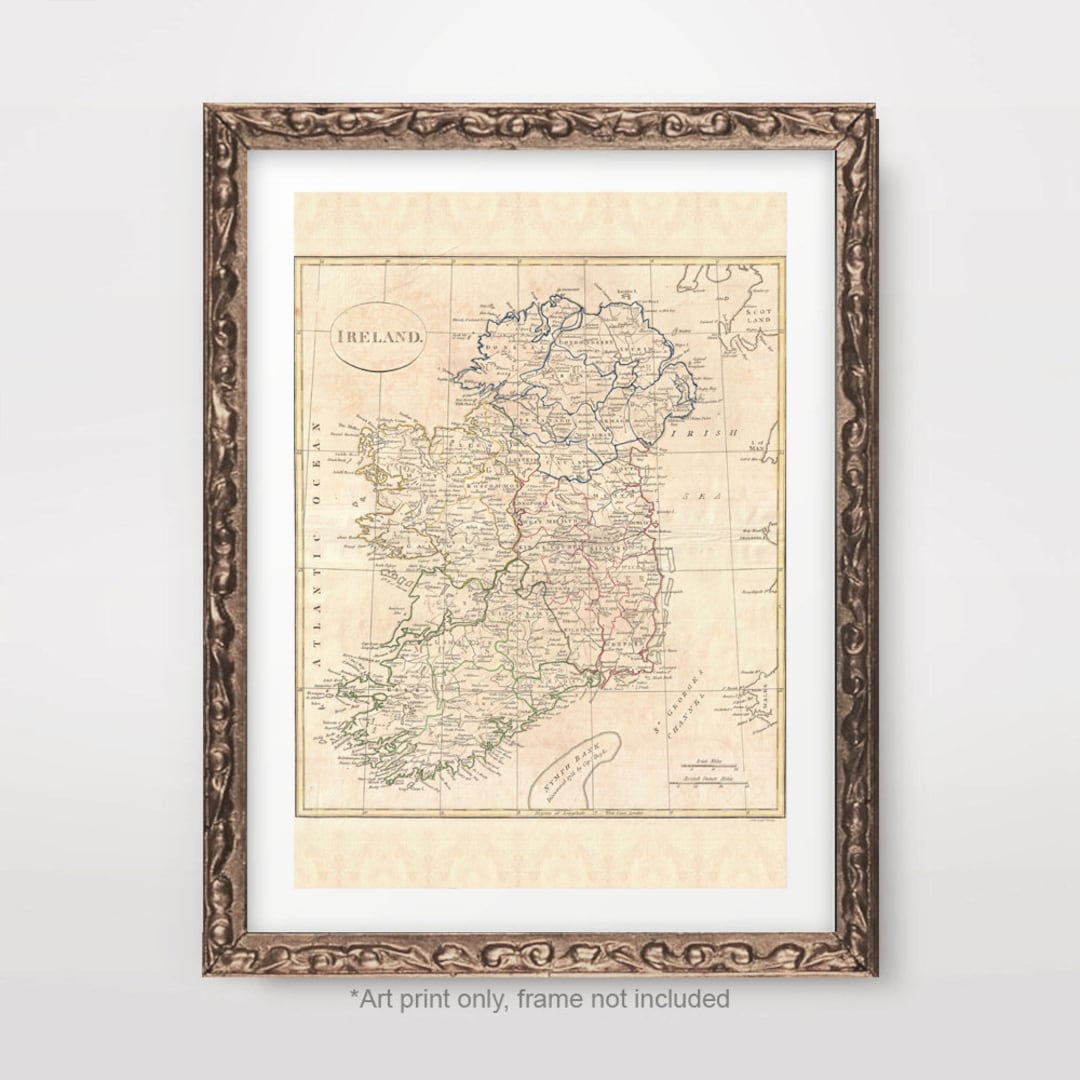 IRELAND Irish Country Map Chart ART PRINT Year 1799 Vintage Antique ...