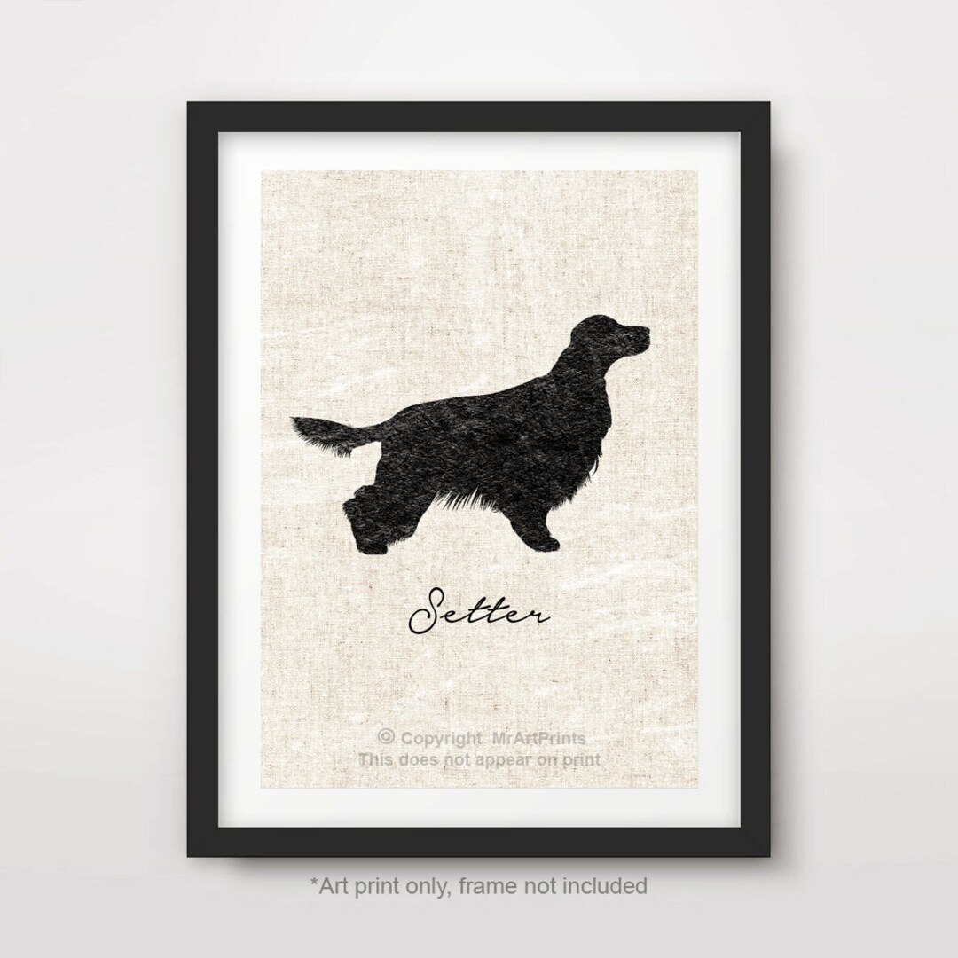 Irish Setter ART PRINT Dog Breed Silhouette Portrait Poster Wall ...