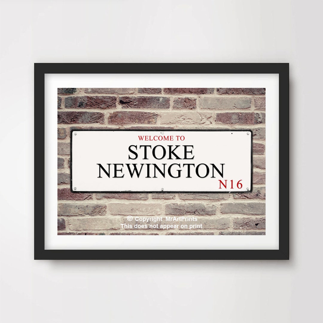 Stoke NEWINGTON London ART PRINT N16 Postcode Street Sign District ...