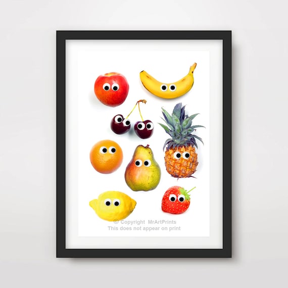 Cute Kitchen Fruit Different Fruits Type Chart ART PRINT | Etsy
