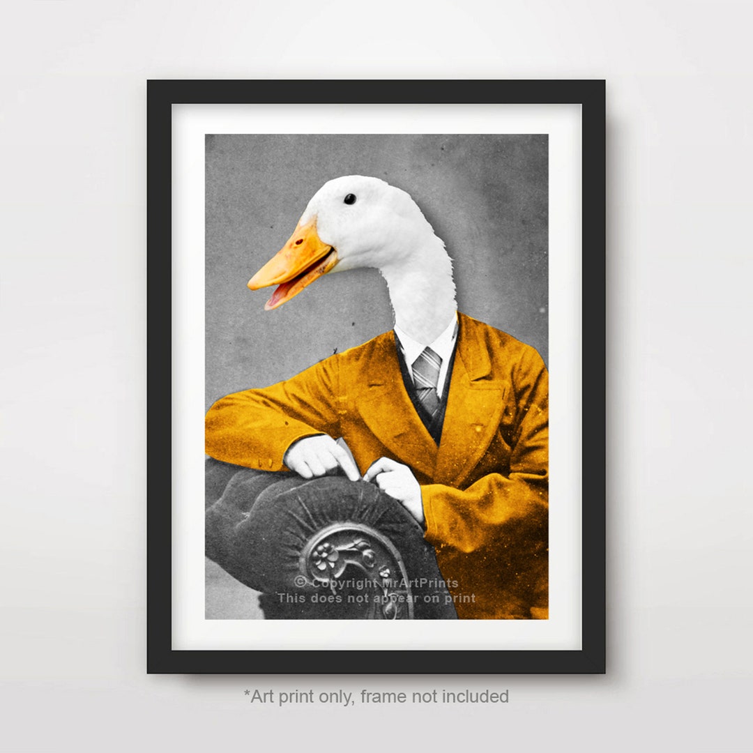 GOOSE Duck Portrait ART PRINT Animal Dressed as a Person - Etsy