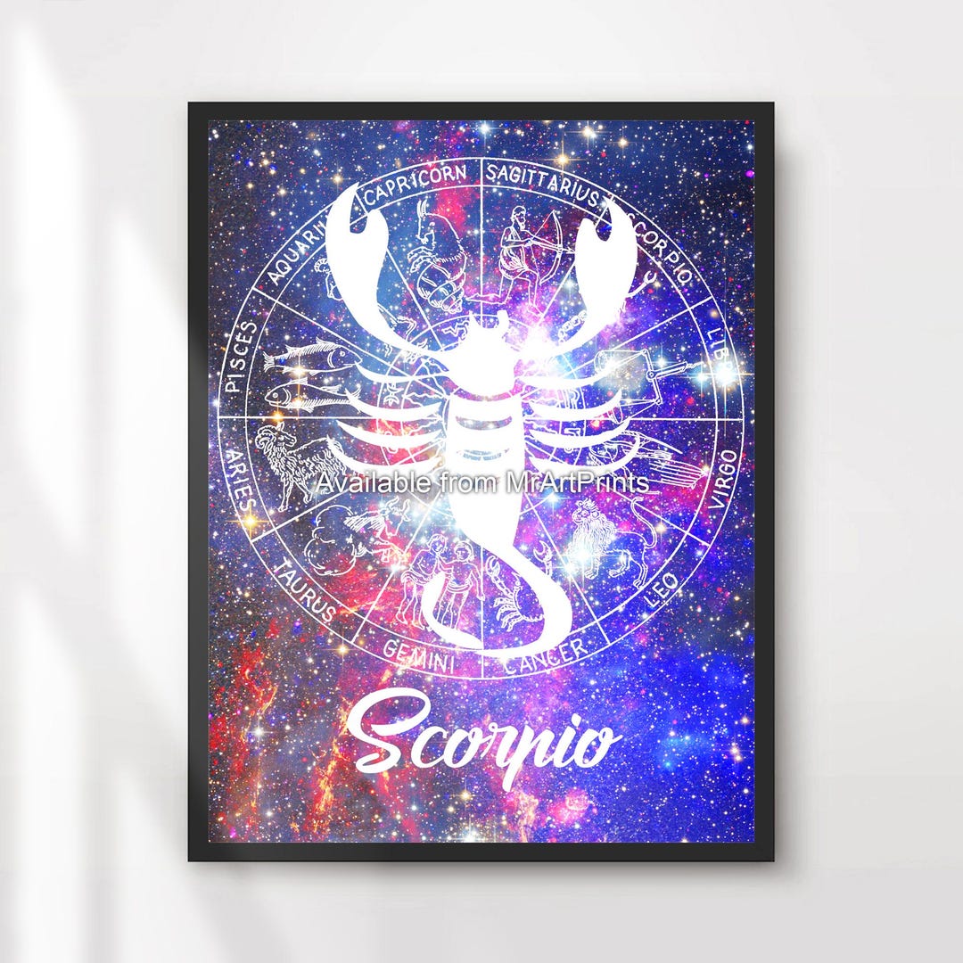 Scorpio Zodiac Star Sign Art Print Wall Picture Poster Galaxy Decor A4 ...