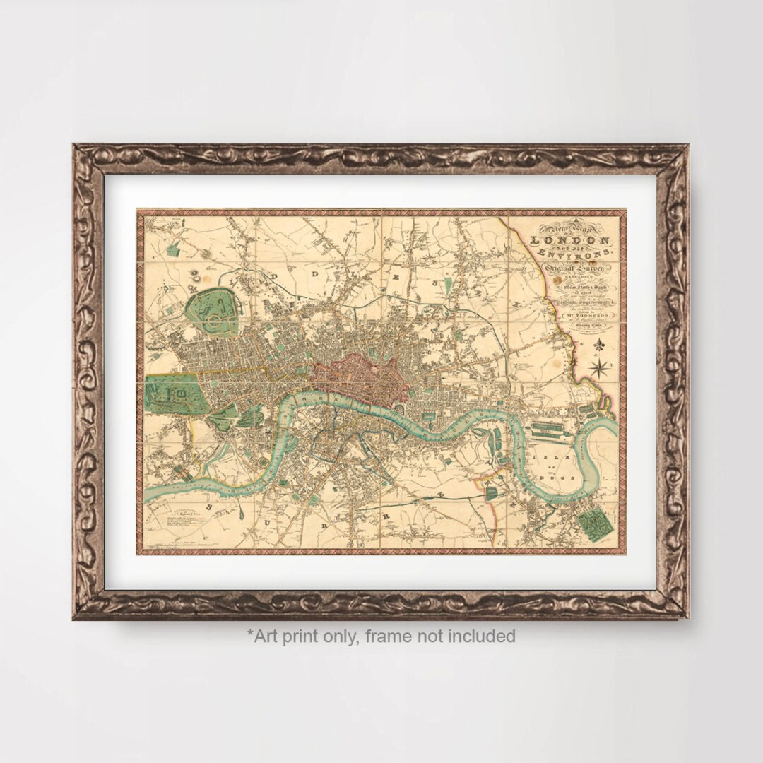 Vintage London Map Art Print, Antique British Chart (1822) - Etsy