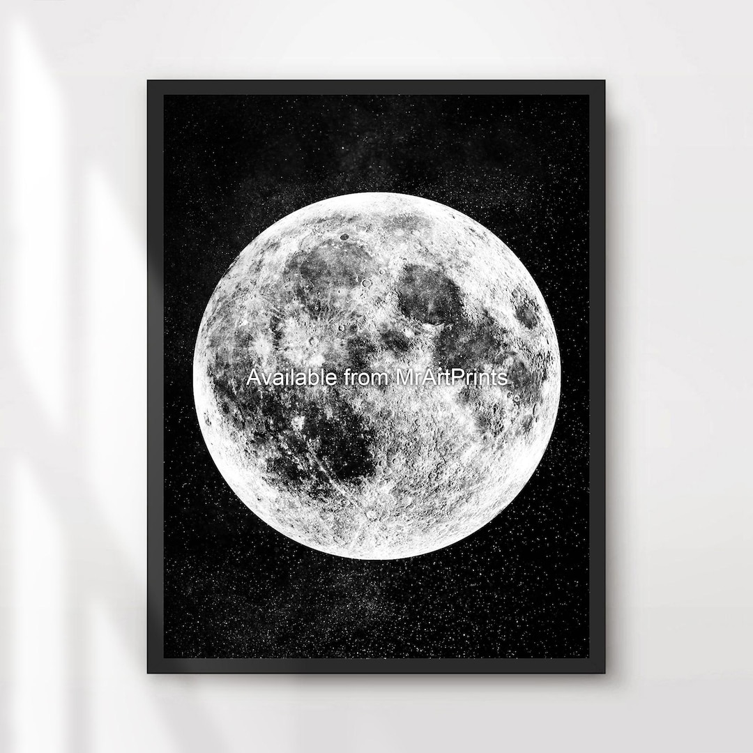Moon High Resolution Astronomy Outer Space Art Print Poster Wall ...