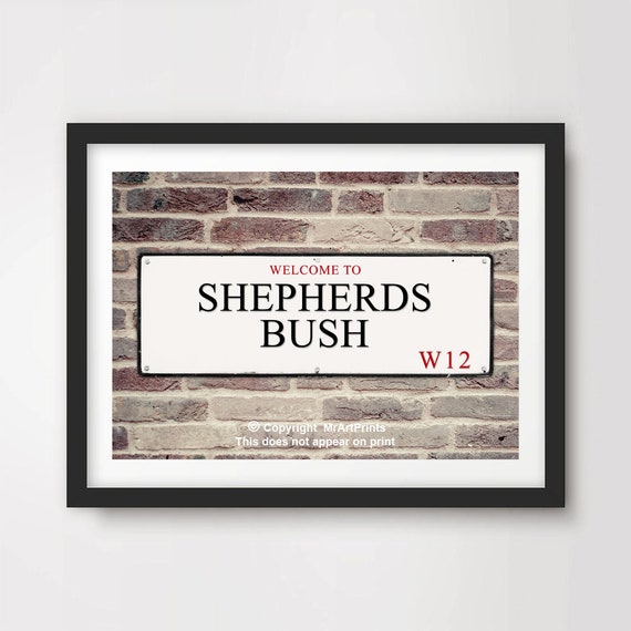 SHEPHERDS Bush London ART PRINT W12 Postcode Street Road Sign - Etsy