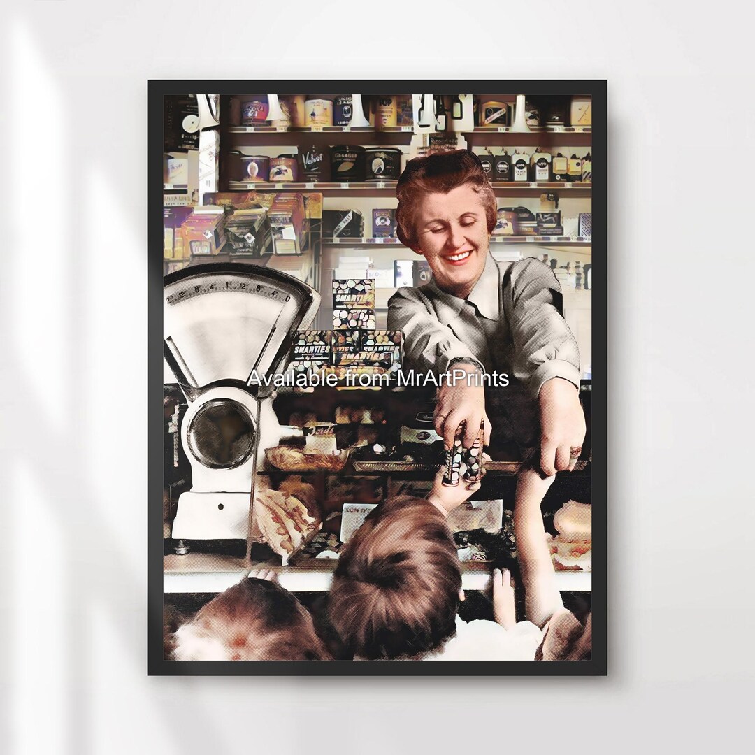 Old British Corner Shop Sweets Chocolates Shopping Vintage 1950s 1960s ...