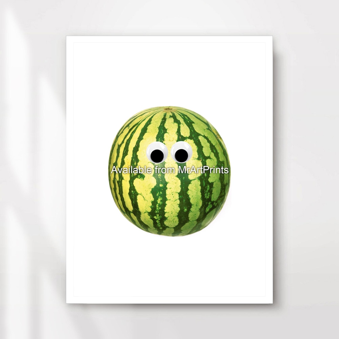 Funny Googly Eye Watermelon Art Print, Quirky Kitchen Decor - Etsy