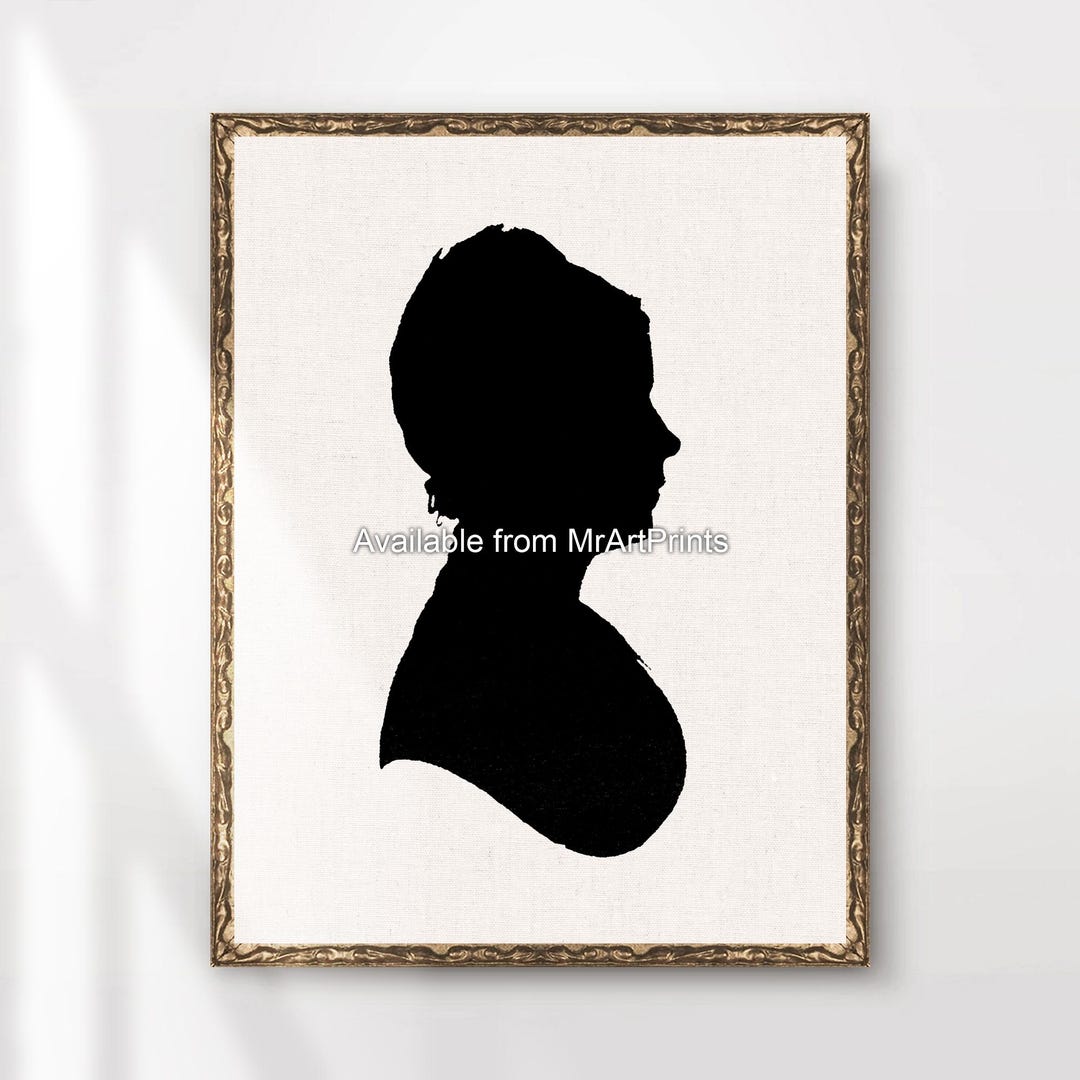 Victorian Lady Woman Silhouette Shadow Head Side Portraits Figure Art ...