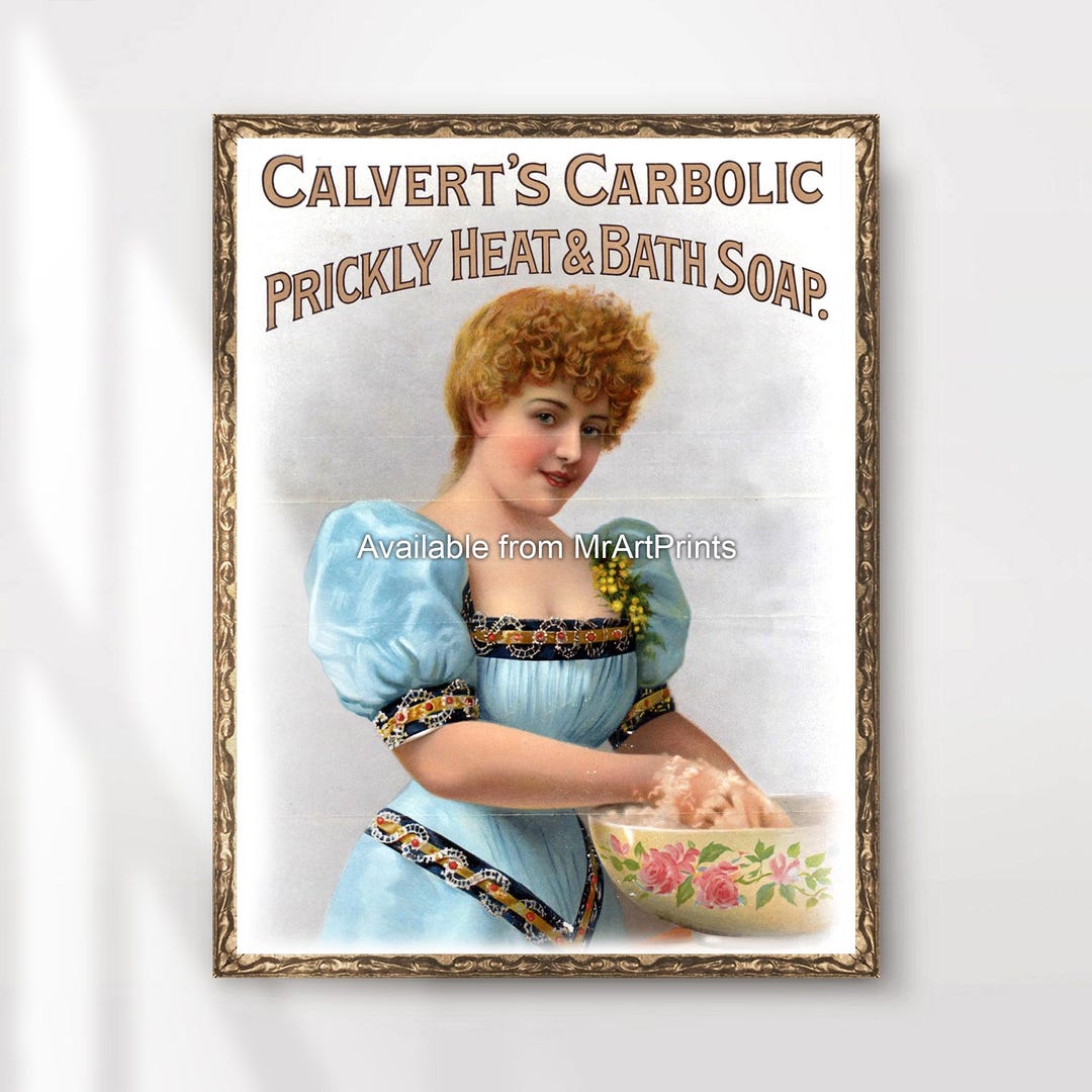 Victorian Lady Soap Bathroom Vintage Adverts Label Advertising Blue Art ...