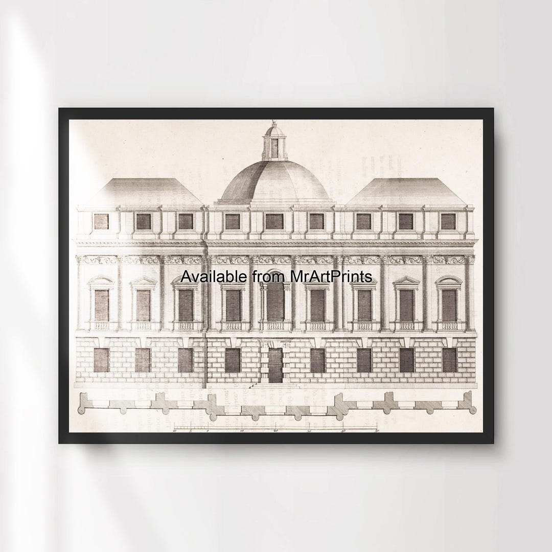 Vintage Architectural Building Diagram Print, Sepia-toned Art - Etsy