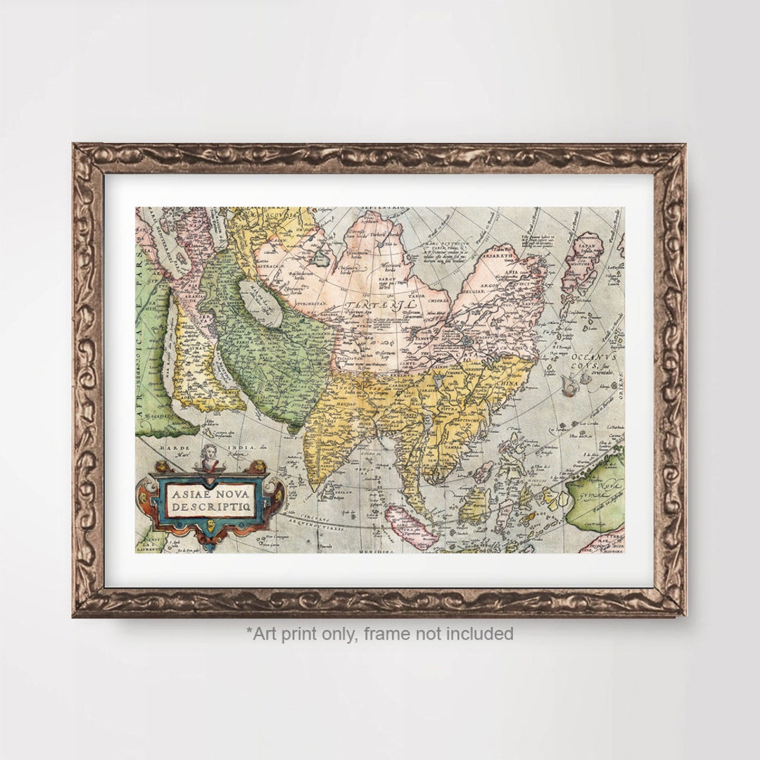 ASIA Asian Map ART PRINT Year 1570 Vintage Antique Historical Poster ...